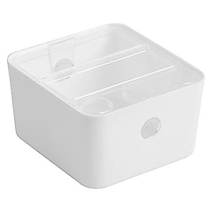 Cabilock Multi- Functional Plastic Tabletop Boxes Bathroom Drawer Organizer Bins Tabletop Makeup Organizer Plastic Storage Display Boxes for Dresser Vanity Bathroom Kitchen (White)