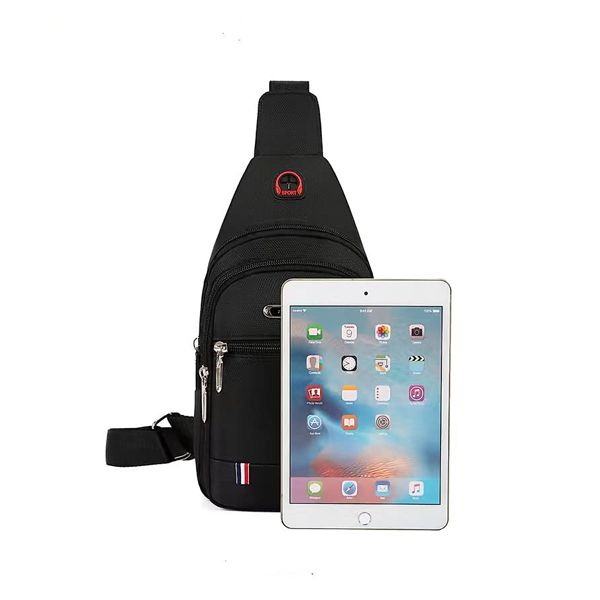 Lmagice Men's chest bag canvas leisure bag sports small backpack oxford cloth single shoulder messenger bag