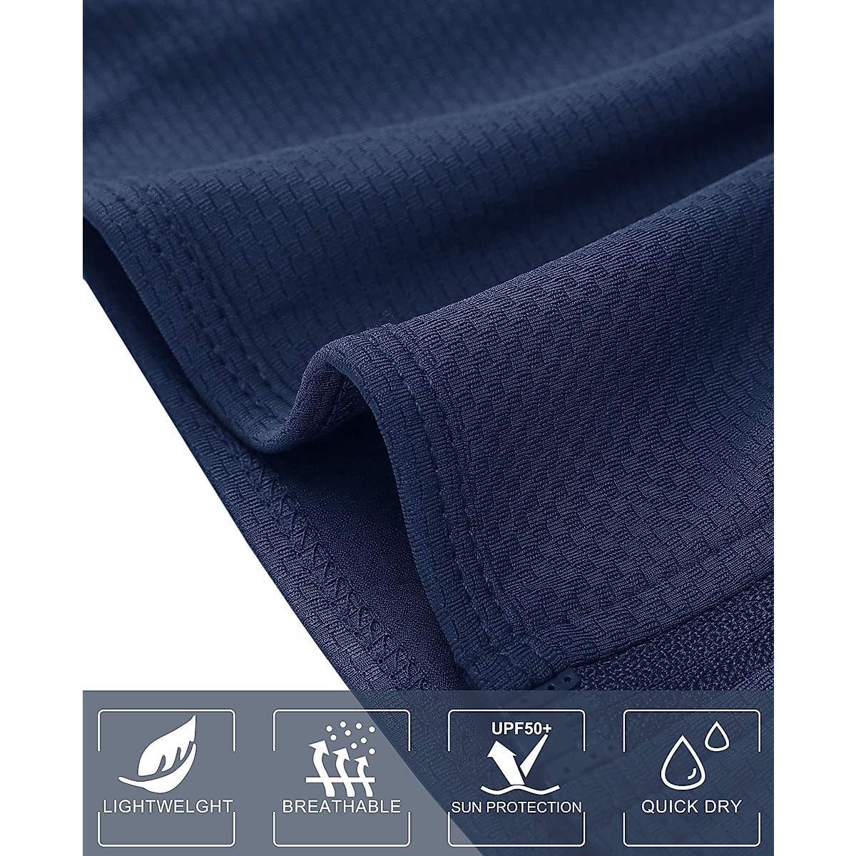 MAGCOMSEN Women's Lightweight Athletic Jacket Zipper Running Shirts Quick Dry Long Sleeve Sun Protection Shirts Navy L