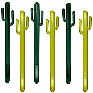 Maydahui 40PCS Novelty Cactus Shaped Ballpoint Pens Cute Plant Pen Black Gel Ink Writing for School Office Home