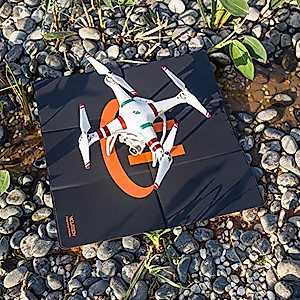 VCUTECH Drone Landing Pad Weighted 25 inch(65cm) for DJI Mini 3 Pro Accessories, Mavic 3, Mavic Air 2/2S, DJI Mini 2 Accessories, DJI FPV Drone, DJI Avata Fly More Kit Drone Accessories (Black)