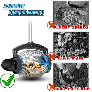 Zozen Acorn Picker Upper Roller, Acorn Dedicated Version | High Density Steelwire Gap - Directly Dump Outlet, Also Pick Nerf Balls, Pick Up Size 3/8'' to 1'' Small Diameter Objects, Capacity 1 Gallon