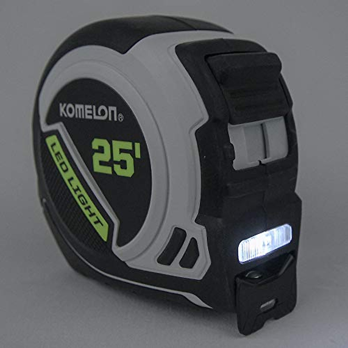 Komelon LED Light Tape Measure, White/Black - 25ft. - 25LED
