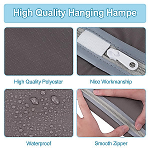 QUMENEY 2 Pack Door Hanging Laundry Hamper, XL Hanging Laundry Bag with 4 Hooks Over Door Laundry Hampers for Dirty Clothes, Large Laundry Organizer Bag for Bedrooms Dorms Closets（31"X 20",Grey)