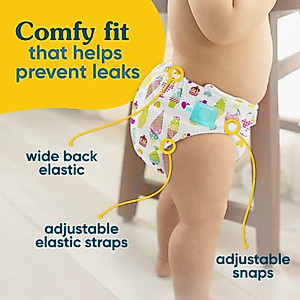 2-in-1 Reusable Fleece Cloth Diapering System, Reusable and Washable, 6 Diapers and 12 Inserts, Dessert, One Size