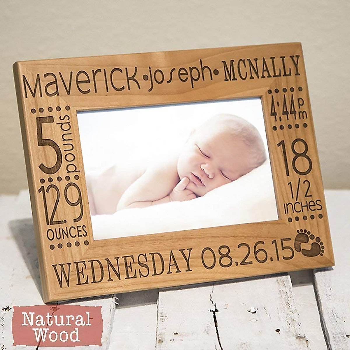 Personalized Birth Announcement Picture Frame with Stats - Newborn Baby Picture Frame - Nursery Decor - Gift for New Parents - Custom Baby Frame - Newborn Frame - Birth Information Frame