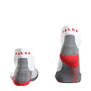 FALKE Men's RU5 Race Short Running Socks, Quarter Length, Ultralight Cushion, Athletic, Breathable Quick Dry, Nylon, White (White-Mix 2020), 6.5-8.5, 1 Pair