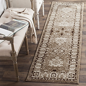SAFAVIEH Vintage Hamadan Collection Runner Rug - 2'3" x 12', Taupe, Oriental Traditional Persian Design, Non-Shedding & Easy Care, Ideal for High Traffic Areas in Living Room, Bedroom (VTH214T)