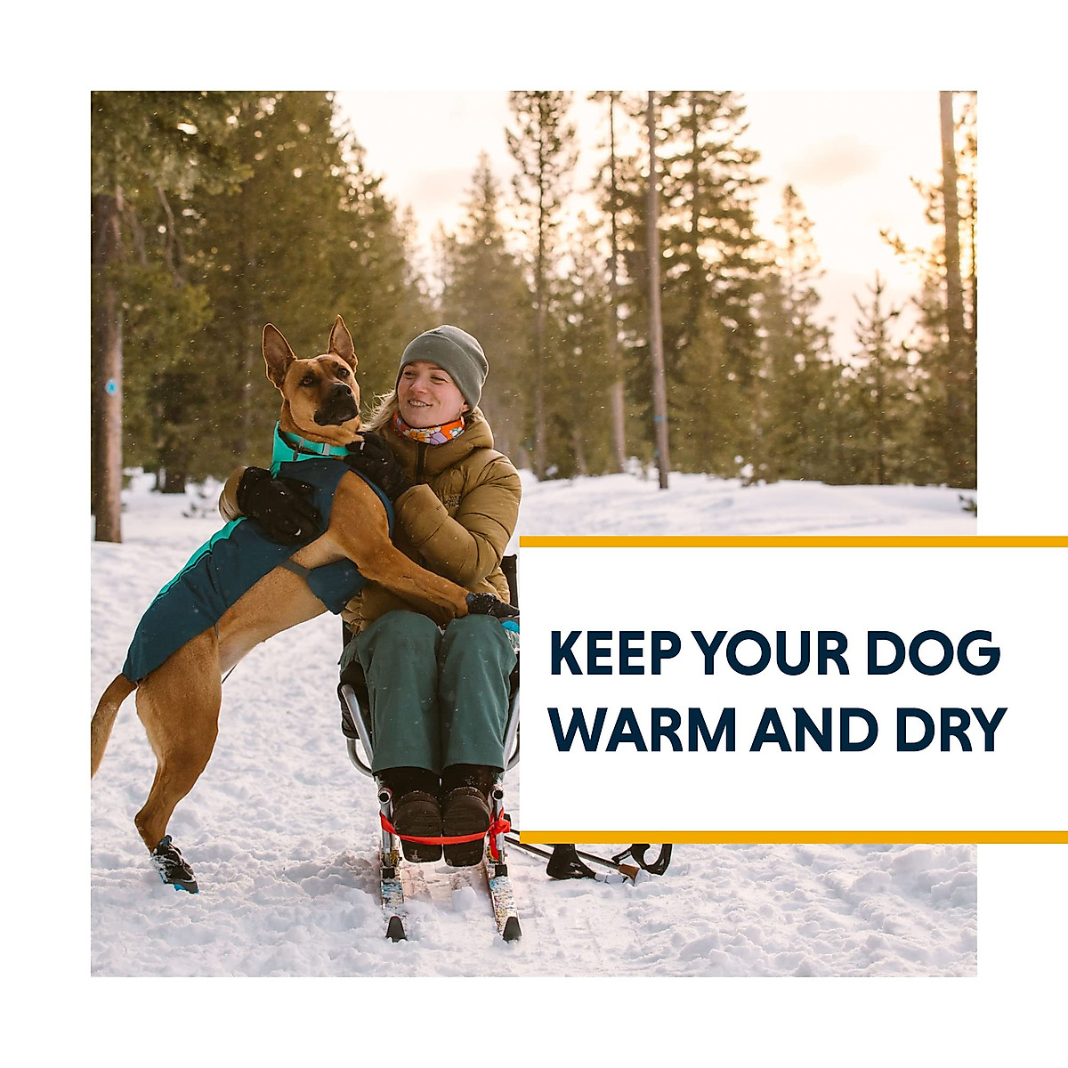 Ruffwear, Vert Dog Winter Jacket, Waterproof & Insulated Coat for Cold Weather, Aurora Teal, Small