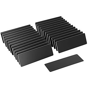 ExcelMark Blank Name Tag/Badge with Magnetic Backing - 1" x 3" (25 Pack - Black)