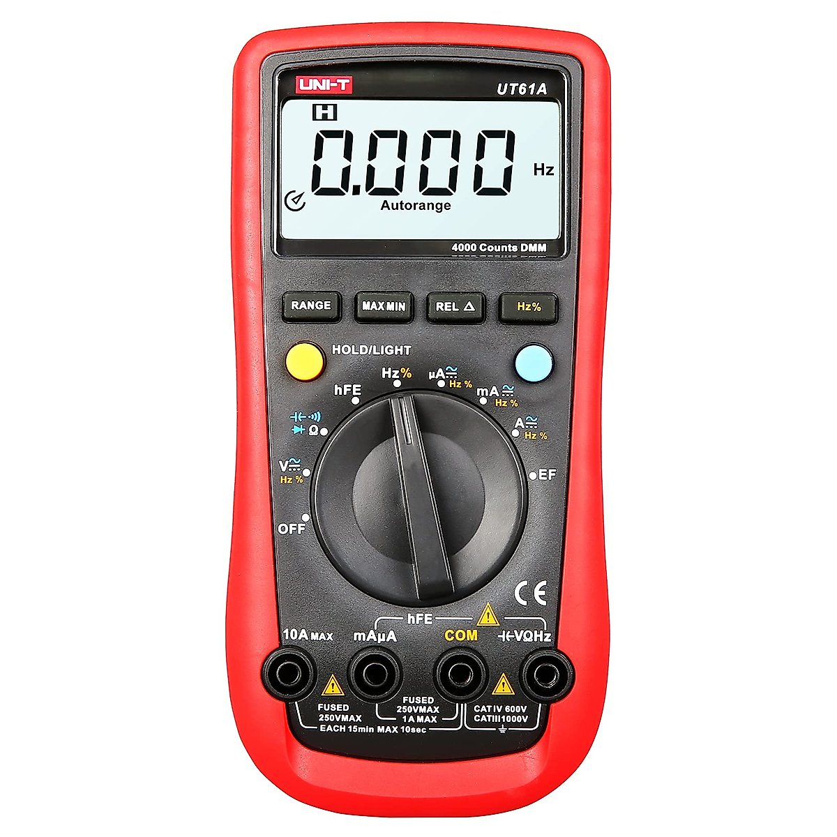 UNI-T UT61A Digital Multimeter Modern DMM Transistor NCN Tester Voltage Current Resistance Frequency Meter LCD Back-Light