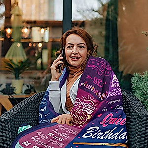 Birthday Gifts For Women - 50"x60" Throw Blanket, Daughter/Grandma/Mom Birthday Gifts, Birthday Gifts For Wife Girlfriend, Birthday Gift For Women, Womens Birthday Gifts, Birthday Decorations Blankets