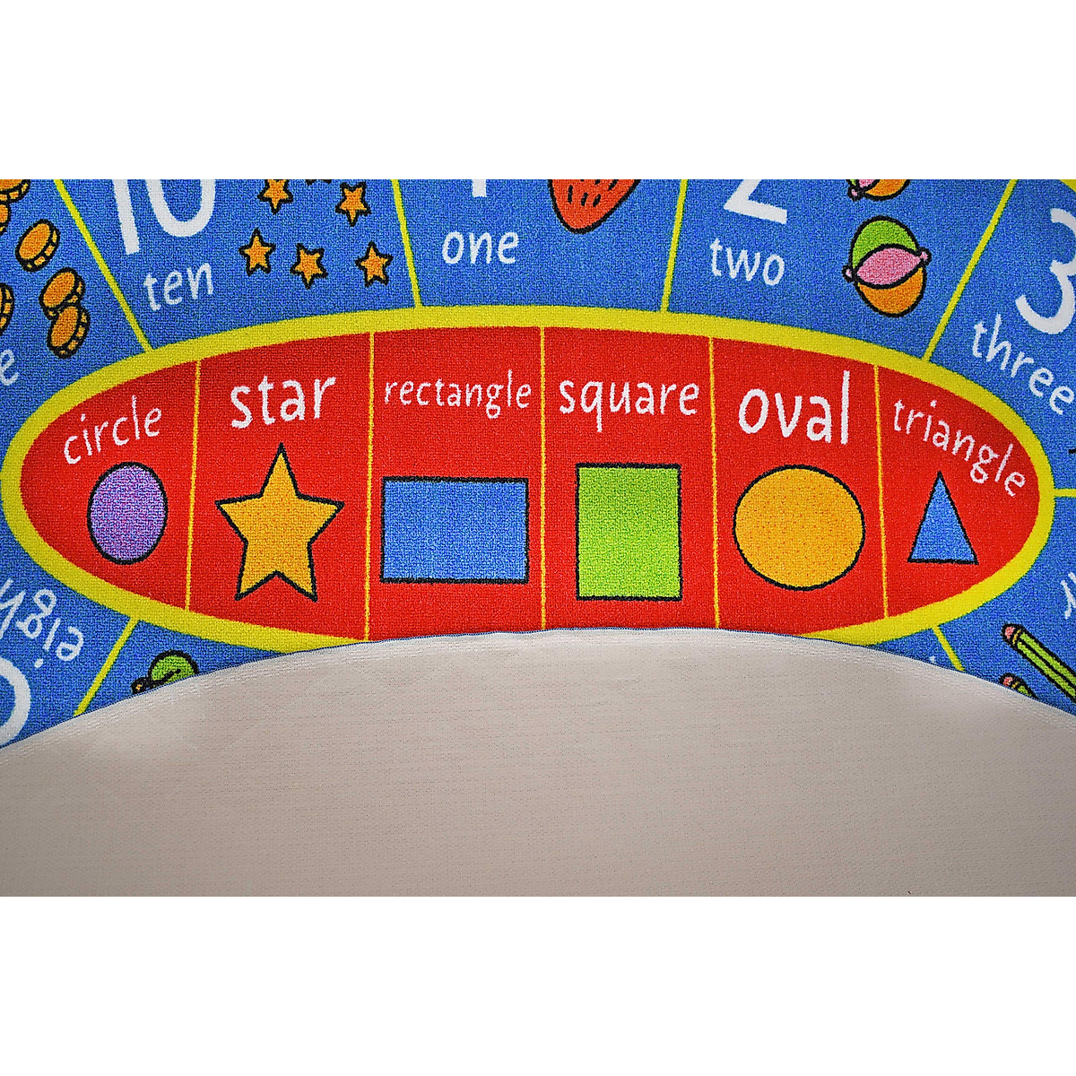 KC Cubs Playtime Collection ABC Alphabet, Numbers and Shapes Educational Learning & Game Area Oval Rug Carpet for Kids and Children Bedrooms and Playroom, Multicolor, 7' 8" x 9' 10'' (KCP010033-8x10)