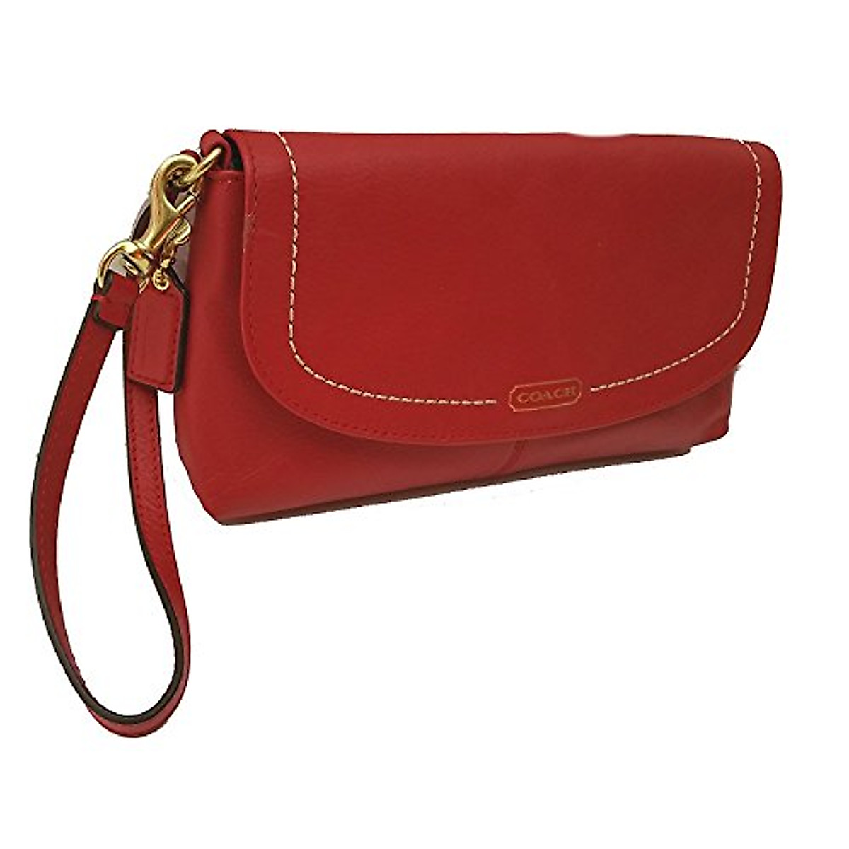 Coach Campbell Soft Leather Large Clutch Wristlet Wallet Red 50183