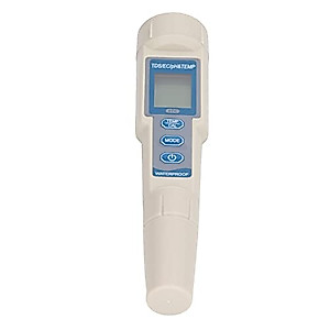 Intelligent Water Quality Tester, 4 in 1 PH EC TDS Temp Meter ABS Housing Large Display Screen Ergonomic Precise for Fish Hatchery for Aquaculture