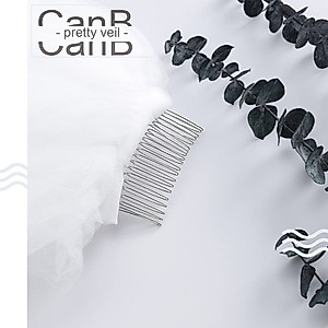 CanB Flowergirl Lace Veil 1 Tier First Communion Veil with Comb Bridal Elbow length Veils and Headpieces 27.6 inches