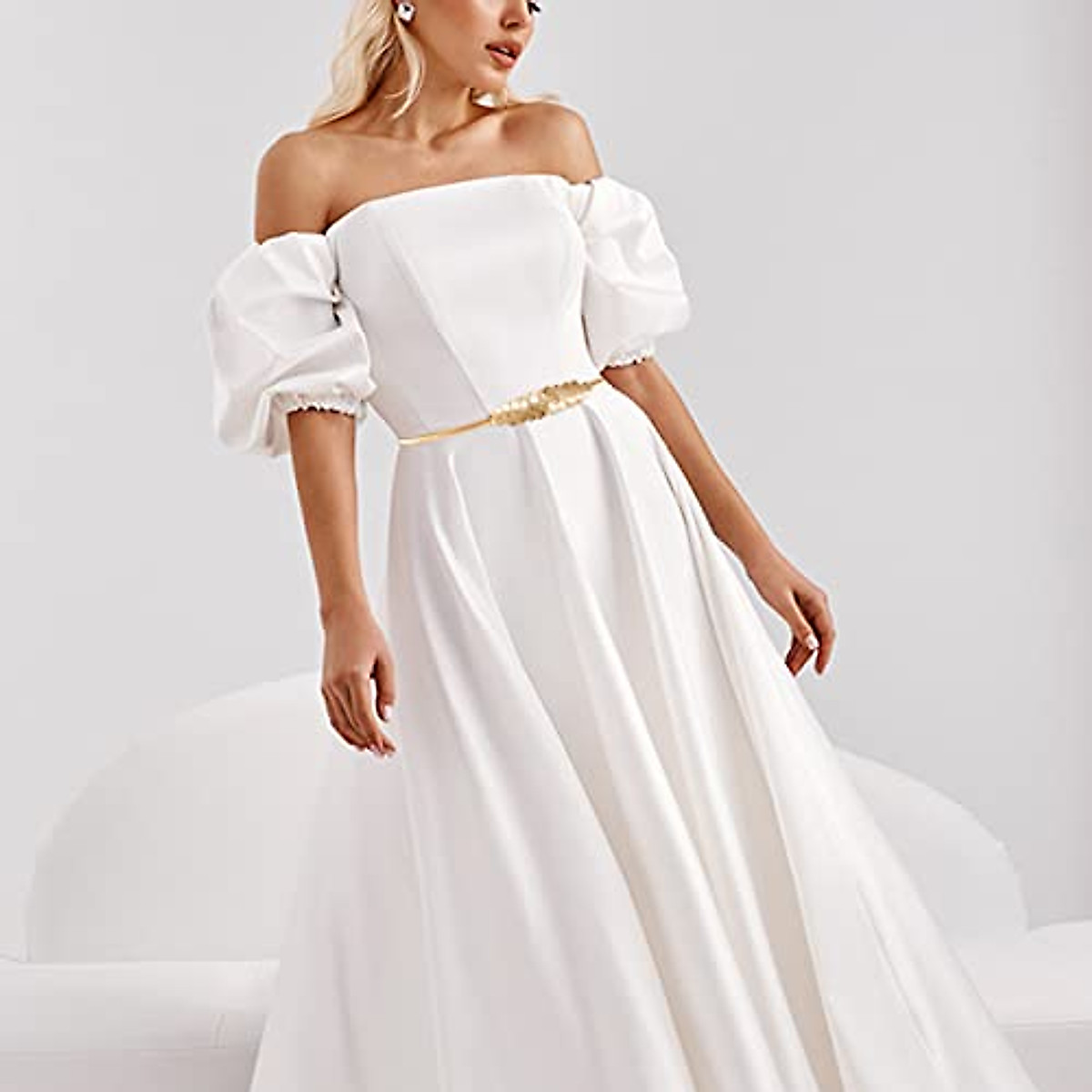 E-Clover Womens Fashion Metal Stretch Waist Skinny Belt Waistband (Style7)