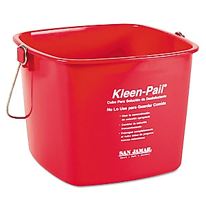 San Jamar Kleen-Pail® Plastic Cleaning Bucket 6 Quarts Red (Pack of 12)
