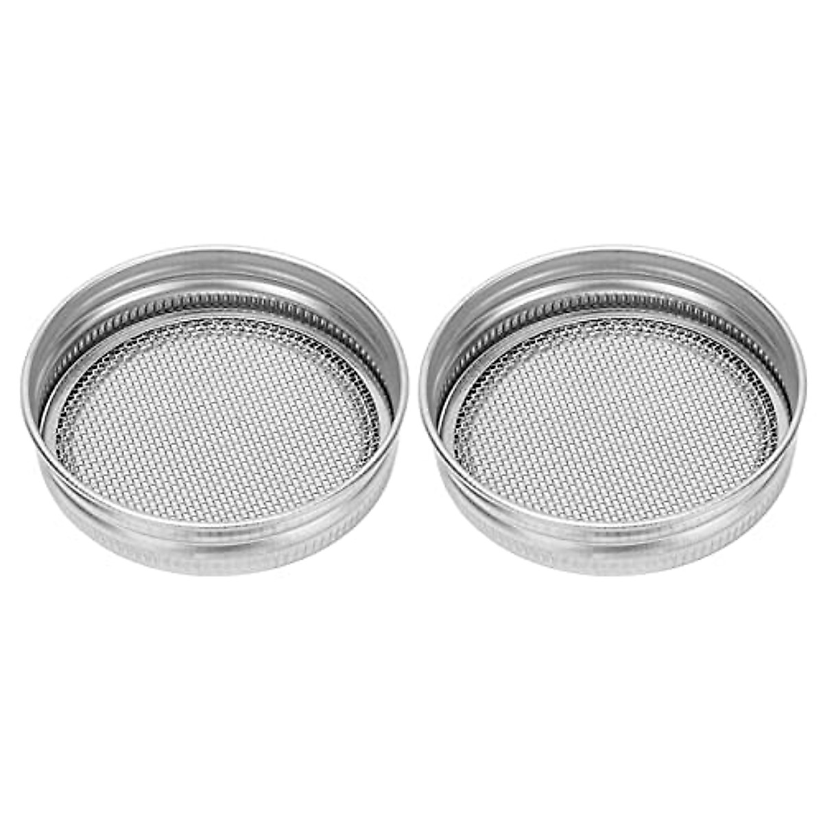 Canning Jar Lid Strainer Filter Lids Mason Jar 2Pcs Stainless Steel Accessory Cover Mouth Jars Sprouter for Sprouting Lid Regular Germination Kits (70mm)