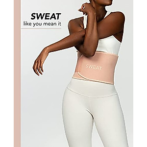 Sweet Sweat Toned Waist Trimmer for Women and Men | Premium Waist Trainer Belt to 'Tone' Your Stomach Area (Stone, Medium)