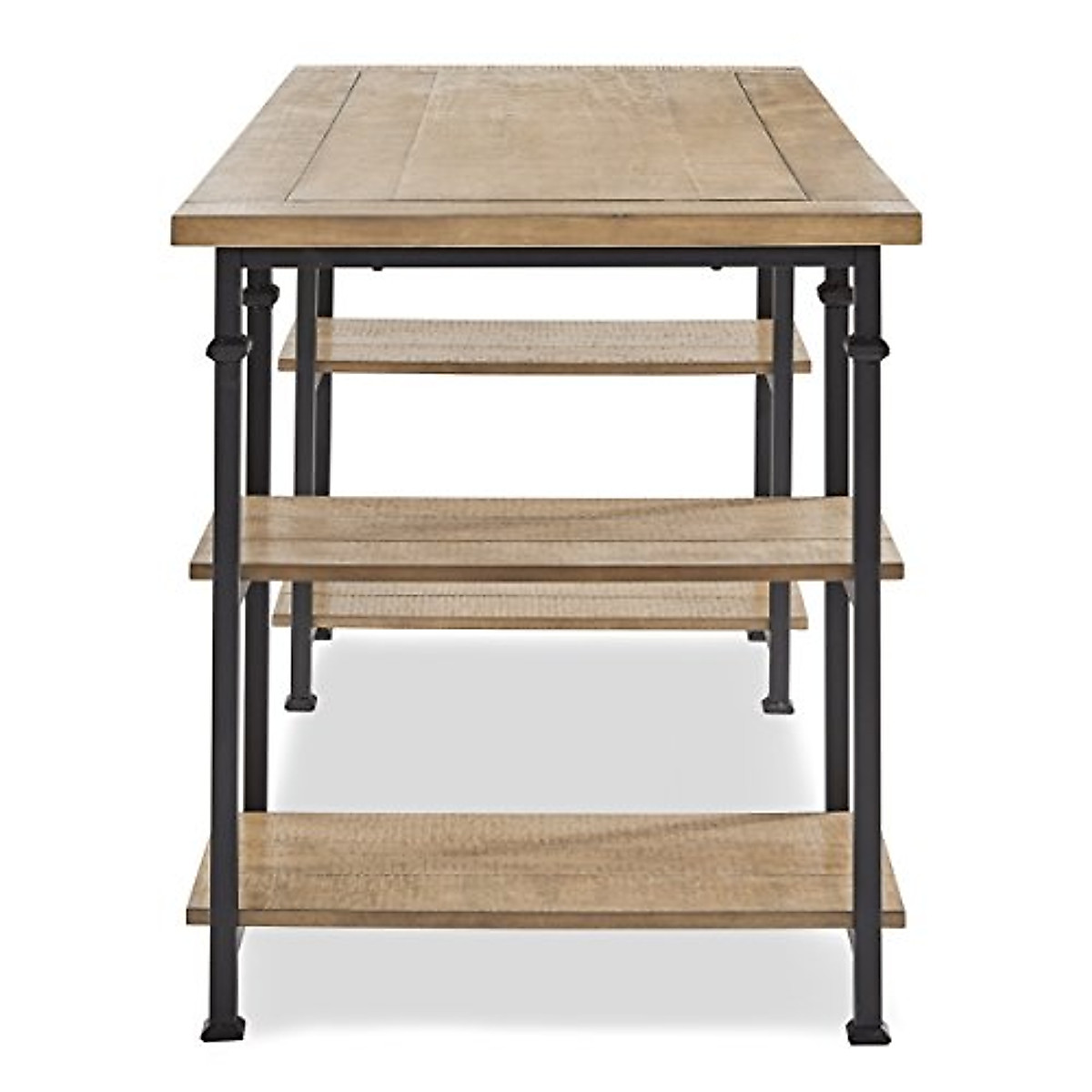 HOMELEGANCE Factory Metal Frame Writing Desk, Rustic Brown