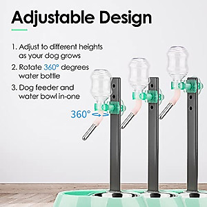 Super Design Dog Water Bottle Stand, Automatic Multifunctional Dog Water Bottle Dispenser Dog Water Feeders Bowl Dispenser Portion Control Water Dispenser for Dogs & Cats, No More Dripping Beard