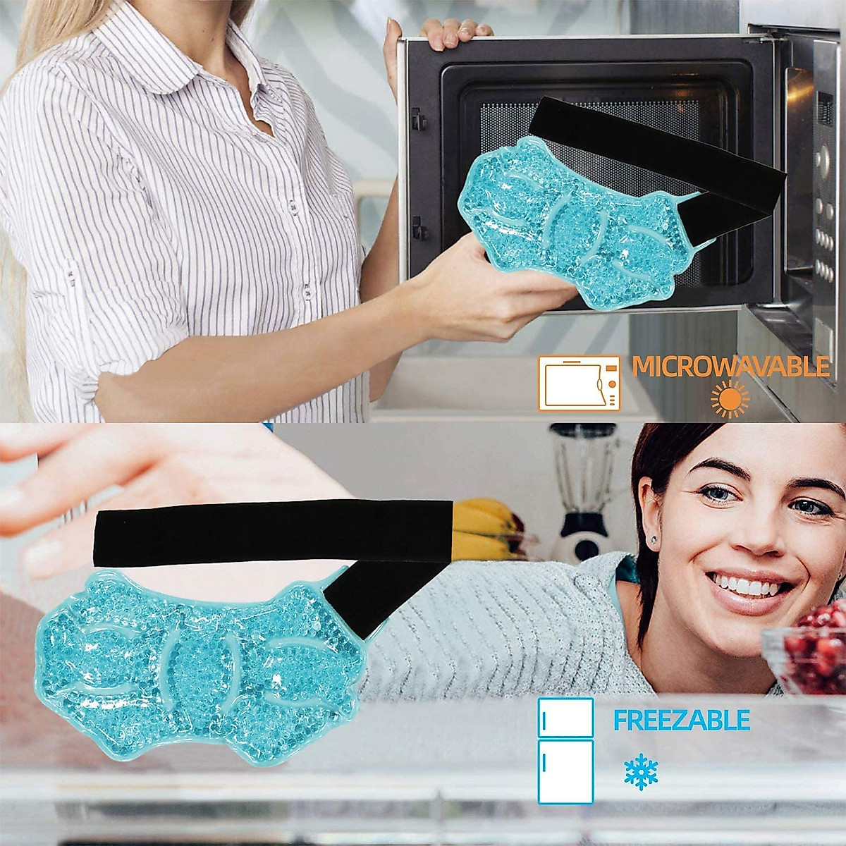 Ankle/Sport Foot Ice Therapy Wrap,Hot Cold Ice Gel Pack with Adjustable Brace for Sprained Ankles, Plantar Fasciitis, Achilles,tendonitis, and Swelling Feet,Microwaveable, Freezable and Reusable