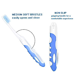 12 PCS Folding Travel Toothbrush Foldable Portable Soft Bristle Toothbrush Travel Toiletries Toothbrush Soft Manual Toothbrush for Sensitive Gums with 2 PCS Travel Folding Hair Brush Comb