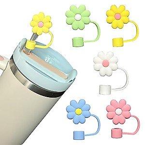 5PCS Straw Cover Cap for Stanley Cup，10mm Silicone Straw Toppers Reusable Straw Tips fit Stanley 30&40 Oz Tumbler, Drinking Straw Topper for Stanley Cups Accessories