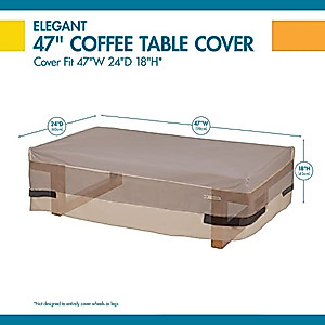 Duck Covers Elegant Waterproof 47 Inch Patio Coffee Table Cover, Outdoor Ottoman Cover
