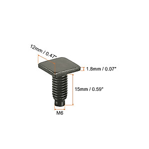 uxcell Square Head Bolt, 10pcs M6x15mm Fully Thread Carbon Steel Grade 8.8 Square Machine Screws