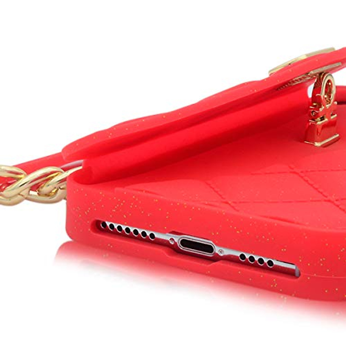 Omio for iPhone XR Handbag Case with Card Holder Wrist Lanyard Soft Silicone Shell for iPhone XR Wallet Case for Women with Strap Shockproof Drop Protection Noble Luxury Cover for iPhone XR Case Red