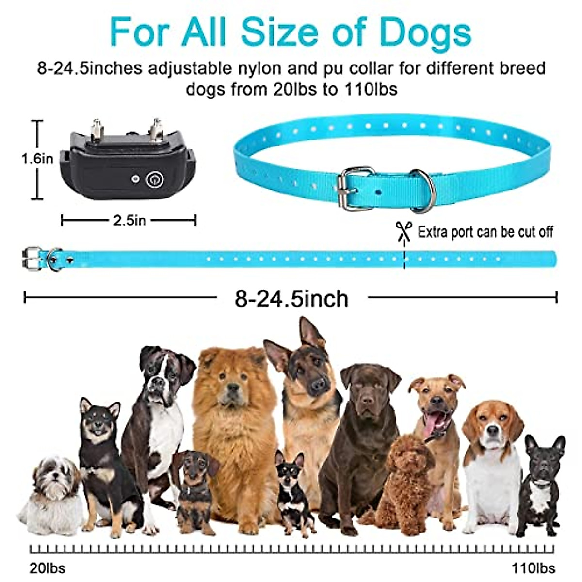 Dog Shock Collar with Remote for Large Medium Small Dogs, DiroPet Training Collar for Dogs with Beep/Vibration/Shock Modes, Adjustable Collar, 1000ft Remote Range, Rechargeable, IPX7 Waterproof