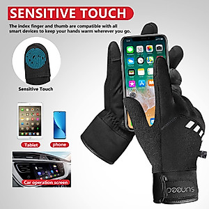 Winter Cycling Gloves for Men Women, Cold Weather Thermal Running Gloves Waterproof, Men’s Touchscreen Ski Gloves, Snow Gloves, Bike Gloves for Outdoor Sports S