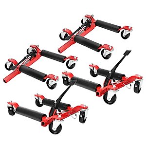 BLACKHORSE-RACING Wheel Dolly Car Skates Mechanic Vehicle Positioning Tire Jack Ratcheting Foot Pedal Lift Car Wheel Dolly Heavy Duty, 1250lbs, 4-Pack