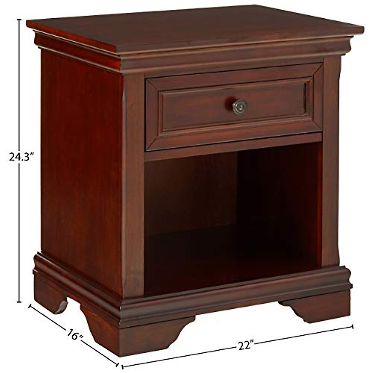 Homestyles Lafayette Nightstand, FURNITURE, Brown
