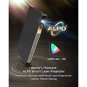 WEMAX Go Advanced Portable Smart Laser Projector, 1080p Mini Projector, 4K Support, Stream Netflix, Built-in Battery, Auto Keystone, Bluetooth 5.0, Perfect for Mobile Business, Outdoor Night Movies