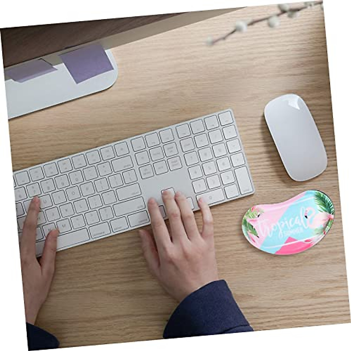 Mikikit 1 Set Mouse Pad Wristband Keyboard for PC Gel Wrist Rest Mouse for PC Wrist Pad for Keyboard Laptop Wrist Rest Keyboard Rest Pad Memory Hand Rest Gaming Mouse Mat Hand Mousepad Mat