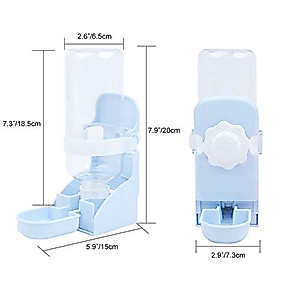 Oncpcare 2Pcs 2Pcs 17oz Water Bottle for Small Animals, Rabbit Water Feeder Water Bowl Bunny Water Dispenser Hanging Automatic Guinea Pig Water Bottle for Cage