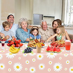 3 Pack Daisy Tablecloth Daisy Flower Birthday Party Decorations for Girls Disposable Plastic Groovy Table Cloth Groovy Retro Hippie Party Table Cover for Weddings Baby Shower Birthday Party Supplies