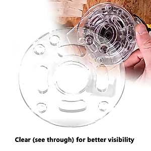 DNP613 Router Sub Base Compatible with D-EWALT 20V Compact Routers Round Subbase, Adopts a Transparent Design Ensure Maximum Visibility in Operation - for D-EWALT 611 Router Models (Round) 2 Pack