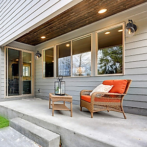 KSANA Outdoor Sconces Wall Lighting Set of 2, Rust-Proof Exterior Wall Lights with Bubble Glass, Globular Outdoor Light Fixtures for Porch, Yards, Patio, Garden, Balcony, Hallway, Black Finish