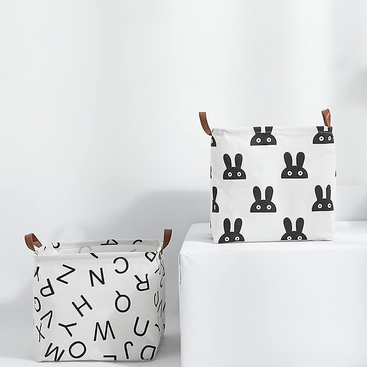 AKOAK 1 Pack Waterproof Laundry Basket Cotton and Linen Folding Storage Basket, Children's Toys Storage Bag, Laundry Basket Underwear Storage Box