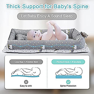 Baby Lounger Cover Baby Nest Cover 100% Cotton Breathable Sleeping Bed Cover for Newborn Nest Co Sleeping Bed Machine Washable (Cloud)