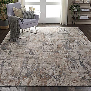 Nourison Rustic Textures Rustic Beige/Grey 9'3" x 12'9" Area -Rug, Easy -Cleaning, Non Shedding, Bed Room, Living Room, Dining Room, Kitchen (9x13)