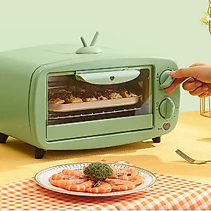 FZZDP Mini Household Electric Oven Multifunctional Pizza Cake Baking Oven With 60 minutes Timer Stainless Steel Toaster 2 Layers