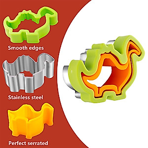 Sandwich Cutter for Kids 22 Piece (MEDIUM), Nifogo Cookie Cutters and Sealer Set, Bread Decruster Pancake Maker Heart Square Circle Dinosaur Shape DIY Mold for Boys Girls