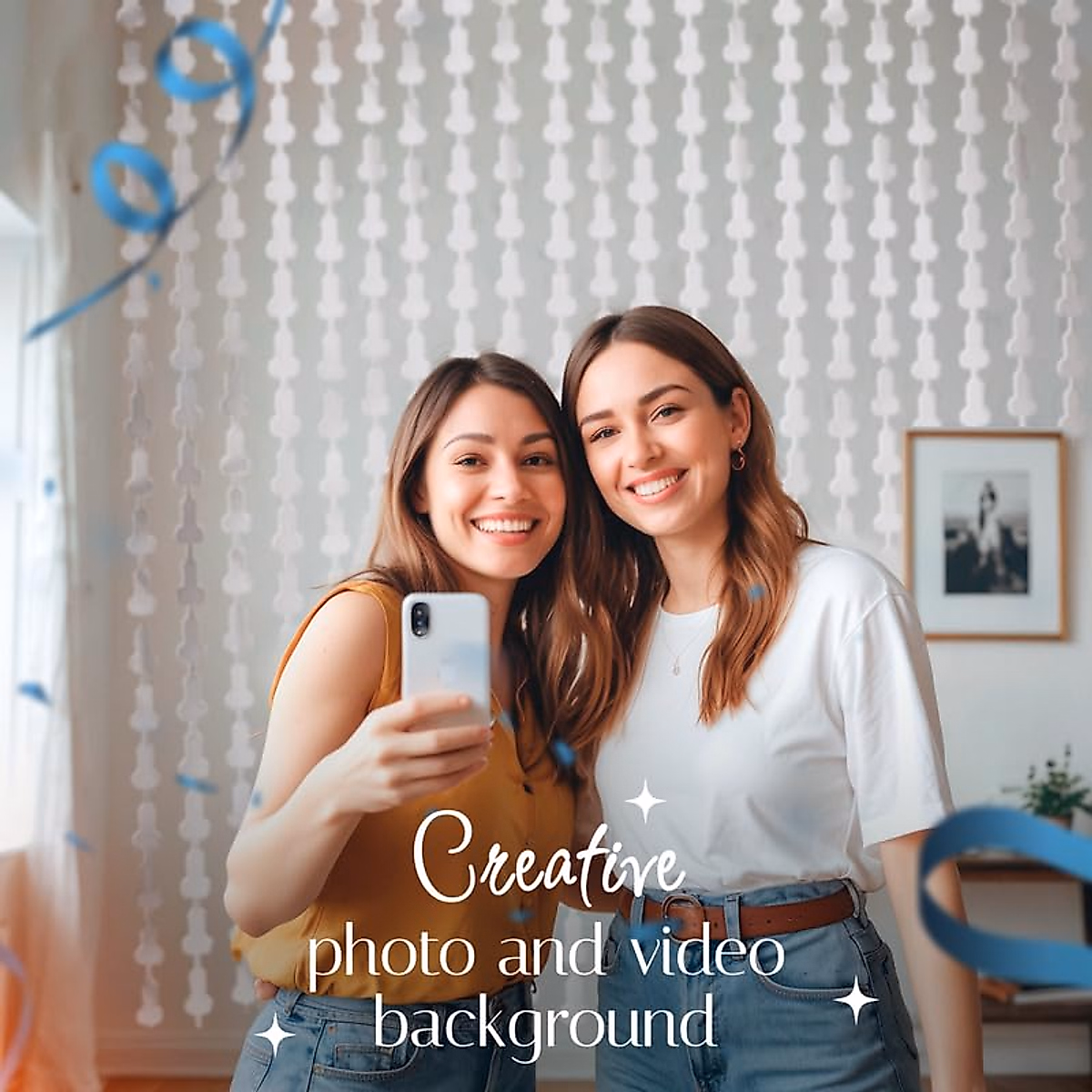 2 Pack Spicy Shining Silver Bridal Shower Backdrop - Foil Curtains - Creative Bachelorette Party Decorations - Bridal Shower Decor for Photoshoots - 3.3 x 6.6 Ft