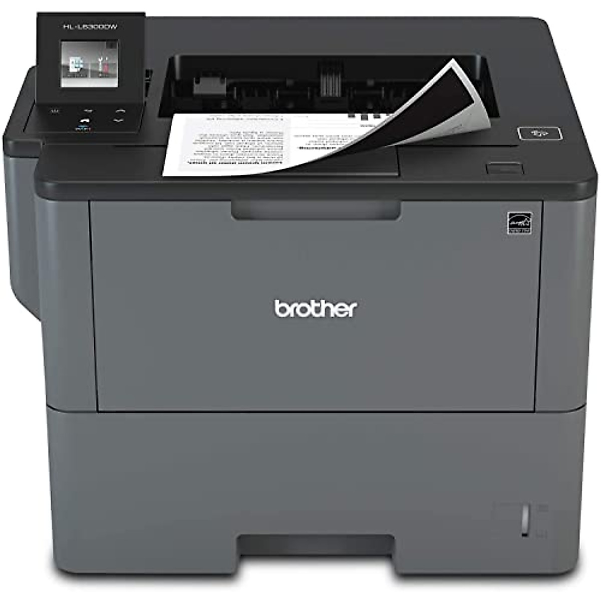 Brother HL-L6300DW Wireless Single-Function Monochrome Laser Printer, Gray - Print only - 48 ppm, 1200x1200 dpi, 8.5x14, 256MB Memory, Auto Duplex Printing, 520 Sheet, Ethernet, Cbmoun Printer Cable