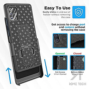 Holster Case with Belt Clip for Samsung Galaxy A71 5G SM-A716U [NOT for VERIZON 5G UW / A71 4G] - Slim Heavy Duty Combo - Phone Cover with Kickstand Compatible with Galaxy A71 5G - Black